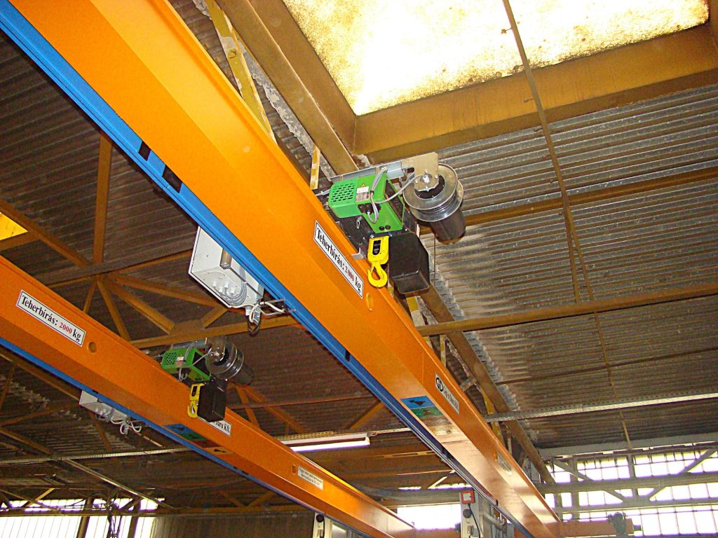 Single girder overhead cranes with top running trolley | Gép és Daru