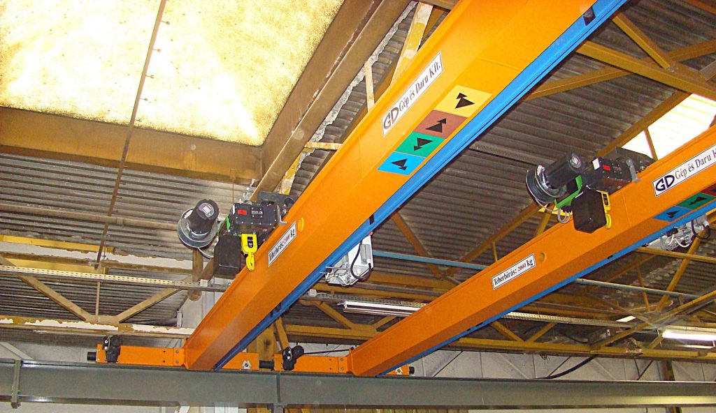 Single girder overhead cranes with top running trolley | Gép és Daru
